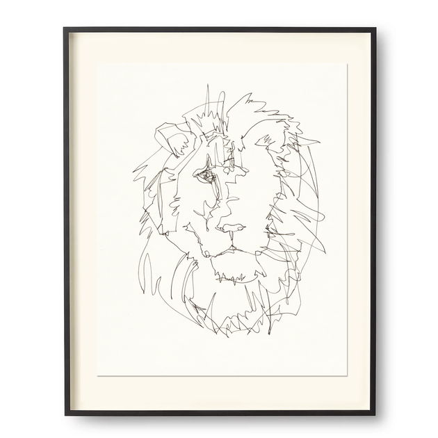 "LION LINES" CONTINUOUS LINE DRAWING BO RINEHART STUDIO