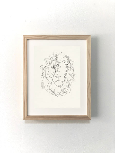 "LION LINES" CONTINUOUS LINE DRAWING BO RINEHART STUDIO